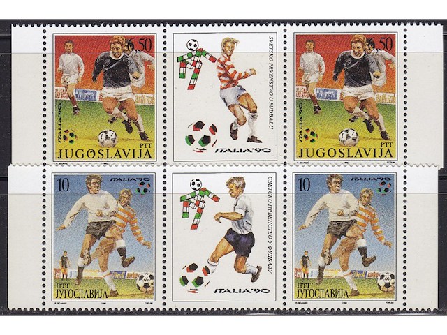 Jugoslavija 1990 Fudbal Italija M-V-M, čisto (**)