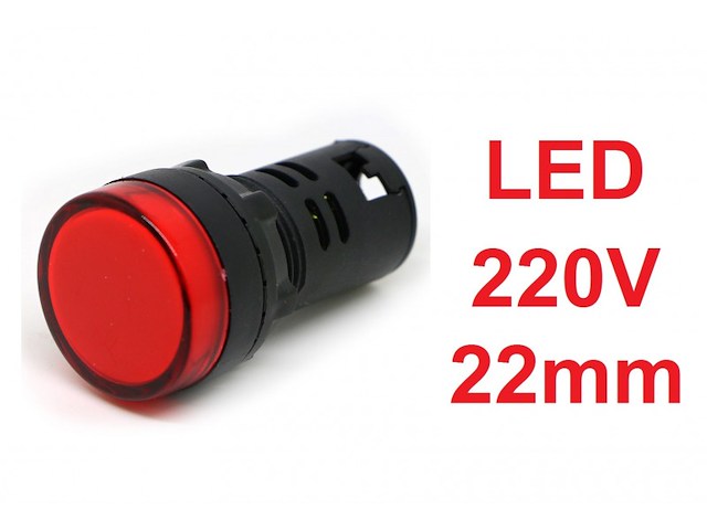 Signalna LED sijalica - 220V - Crvena - 22mm