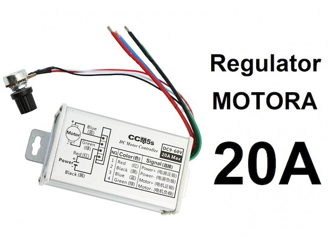 Regulator DC motora - PWM - 20A u kutiji