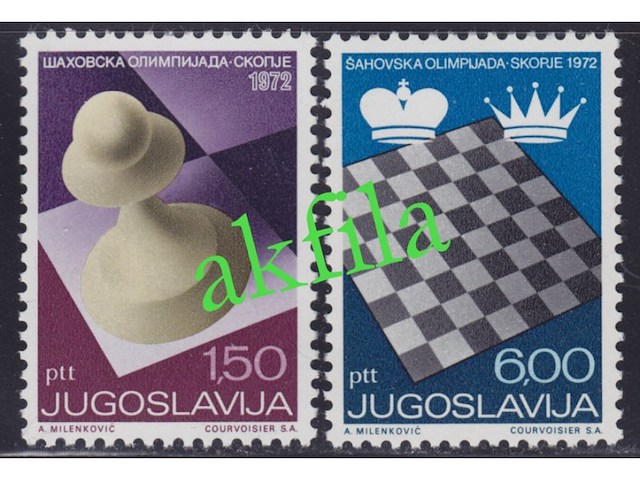 Jugoslavija 1972 Šahovska olimpijada, čisto (**)