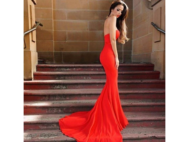 197) Crvena sirena push up haljina