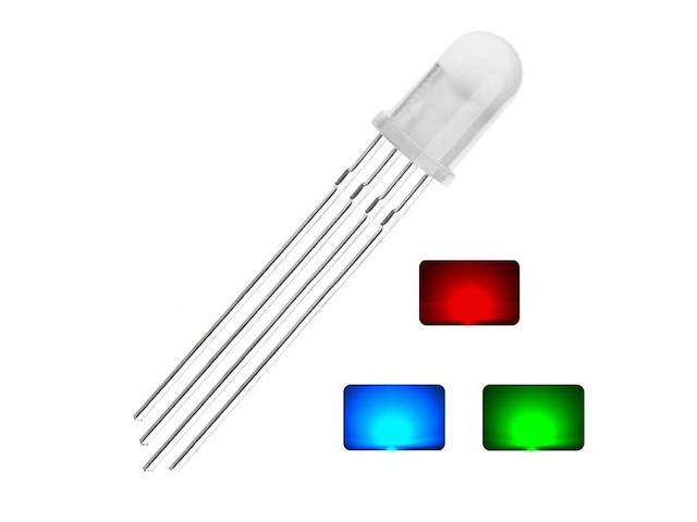 Led dioda 5mm RGB - Difuzna 120°