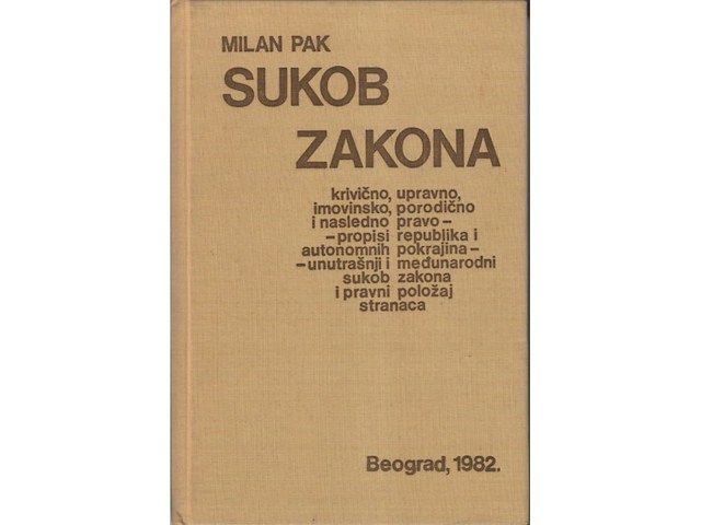 Milan PAK / SUKOB ZAKONA