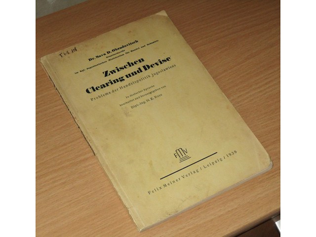 SAVA OBRADOVIĆ - ZWISCHEN CLEARING UND DEVISE 1939.