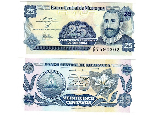 NIKARAGVA 25 centavosa (1991)  UNC