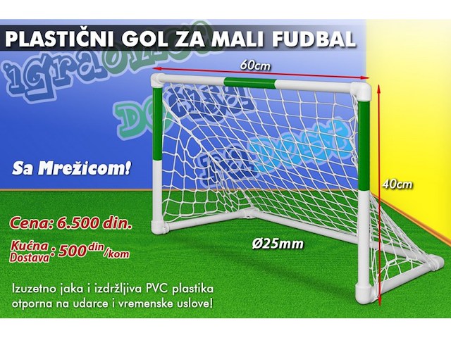 Fudbalski gol - Plastični - 60x40cm