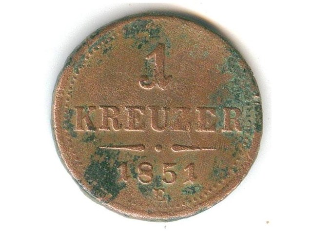 Austrija 1 kreuzer 1851 E