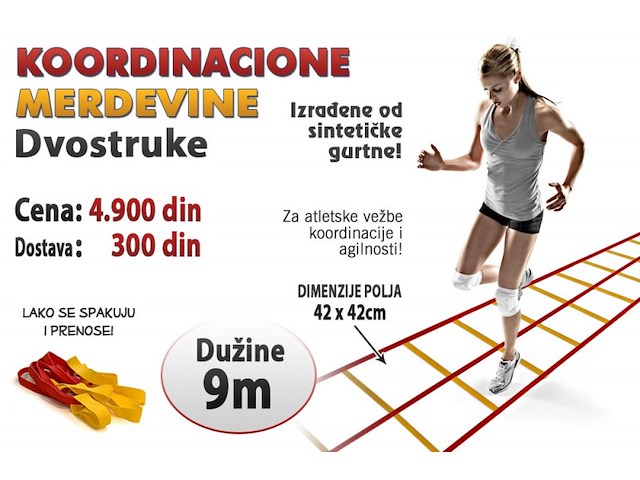 Koordinacione merdevine 9m dvostruke