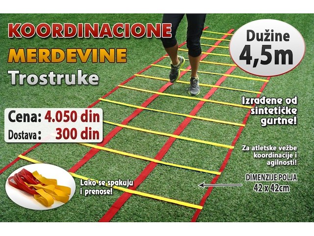 Koordinacione merdevine 4,5m trostruke