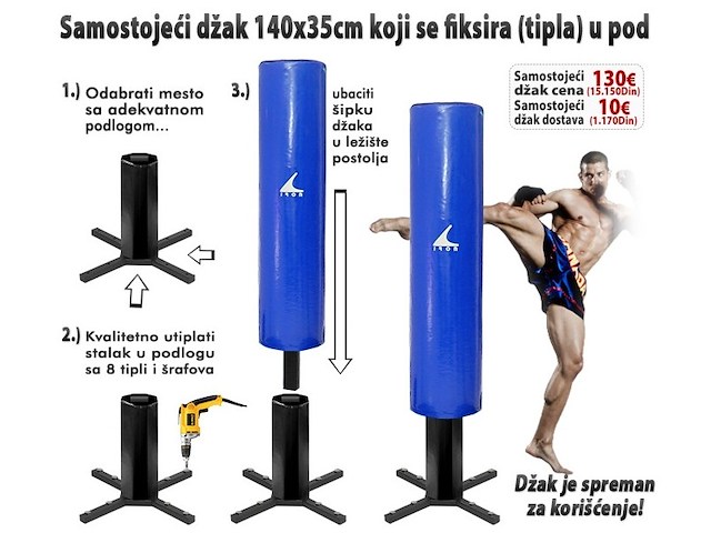 Samostojeći džak za boks -tipla se u pod