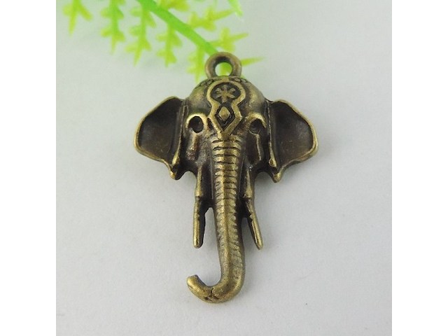 Privezak boje bronze slon 25mm