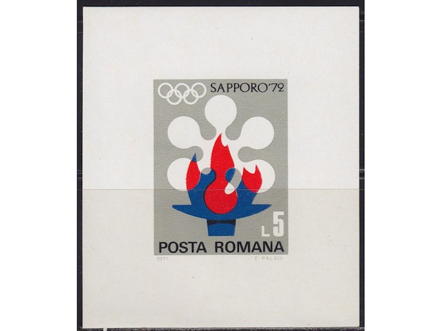 Rumunija 1971 ZOI Saporo `72 blok, čisto (**)