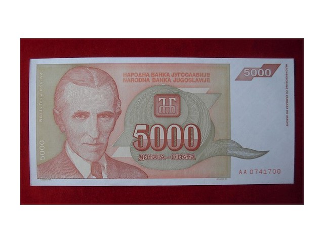 5000 DINARA 1993 - UNC