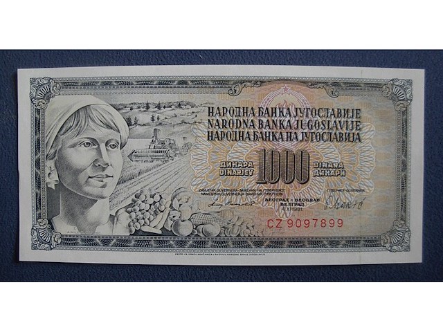 1000 DINARA 1981 - UNC