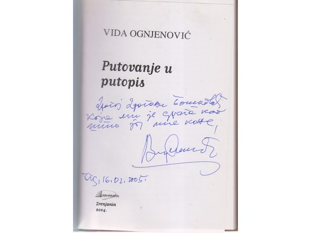 PUTOVANJE U PUTOPIS / VIDA OGNJENOVIĆ + posveta autorke