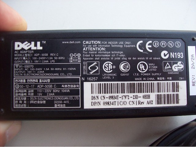 DELL adapter  19 v i 2.64 A   ADP-50SB REV.C