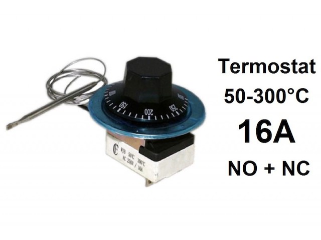 Termostat - 50-300°C 10A - 250V - NO + NC