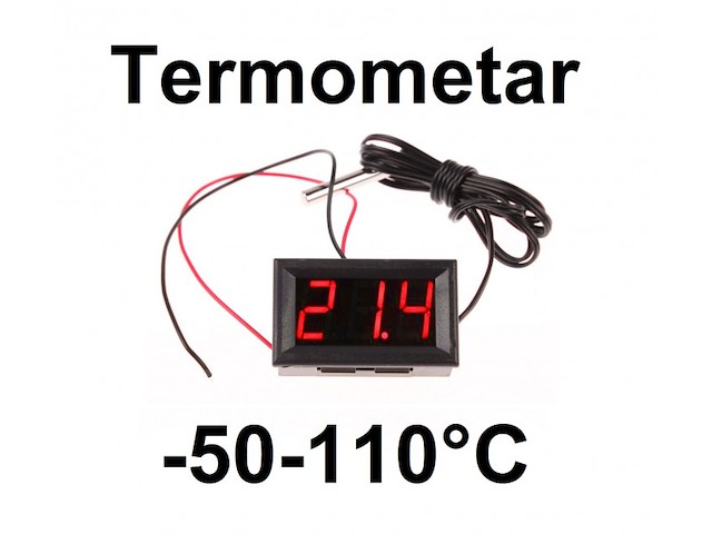 Digitalni termometar sa sondom -50-110°C - LED crveni