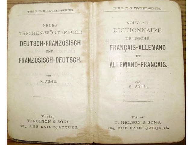 K. Ashe, NOUVEAU DICTIONAIRE DE POCHE FRANCAIS-ALLEMAND