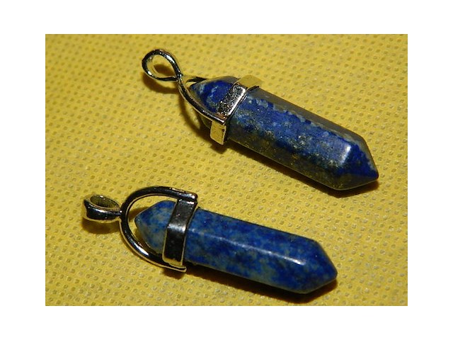 Privezak šestougaonik od lapis lazuli- dužina 41 mm
