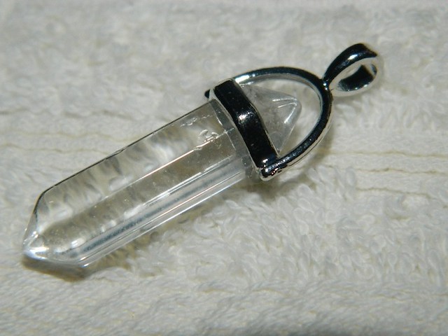 Privezak od gorskog kristala, šestougao,  Dužina 40 mm