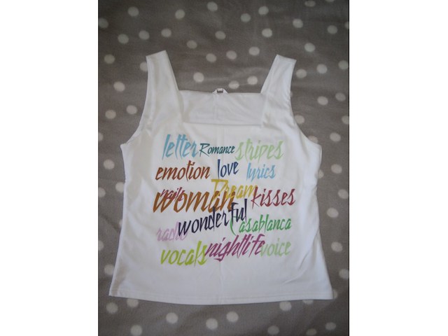 Moderna bela majica sa natpisom, iz Engleske! XL/XXL