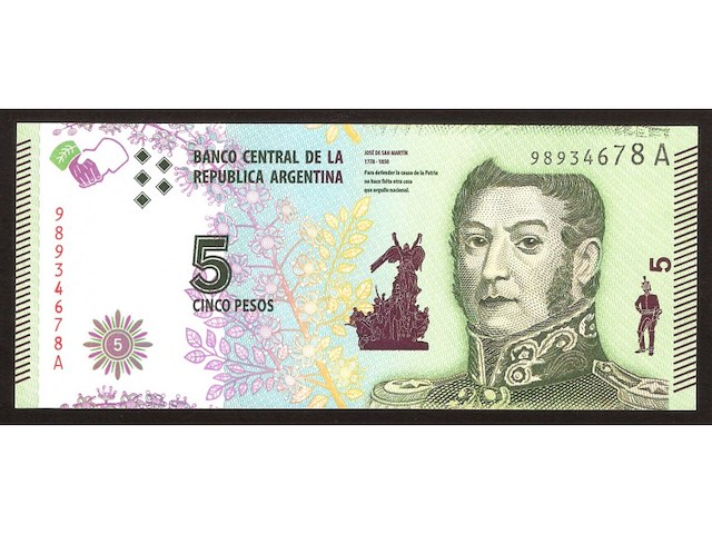 ARGENTINA 5 pesosa (2015) UNC