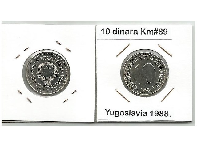 d9 Jugoslavija 10 dinara 1988. UNC u kartonu