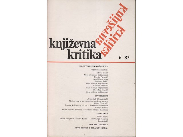 MOJE VIĐENJE KNJIŽEVNOSTI / Ćosić, Pekić, Ž. Pavlović