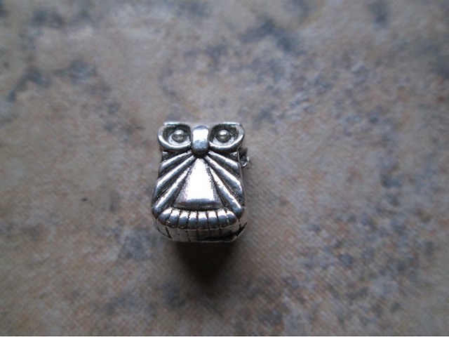 Pandora perla tibetansko srebro sova 12x9x8mm