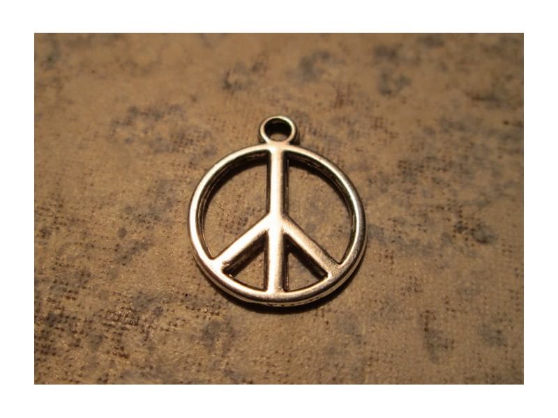 Privezak tibetansko srebro hippy peace 17mm