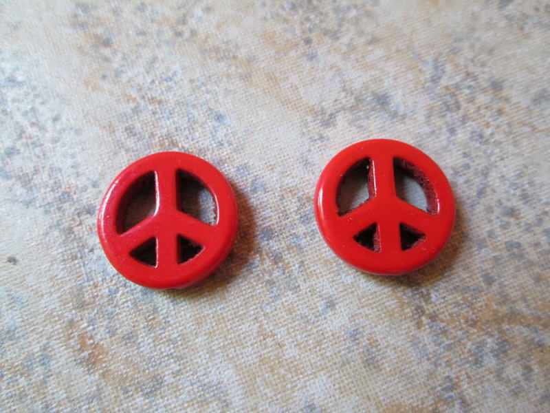 Razdelnik akril peace hippy hipi 15mm crveni