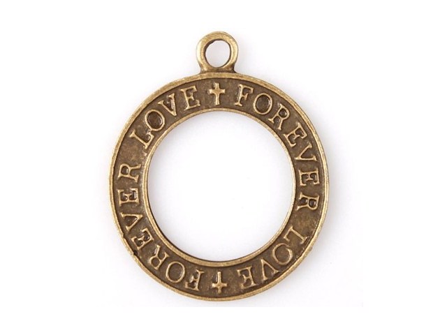 Privezak boje bronze love forever 31x26mm