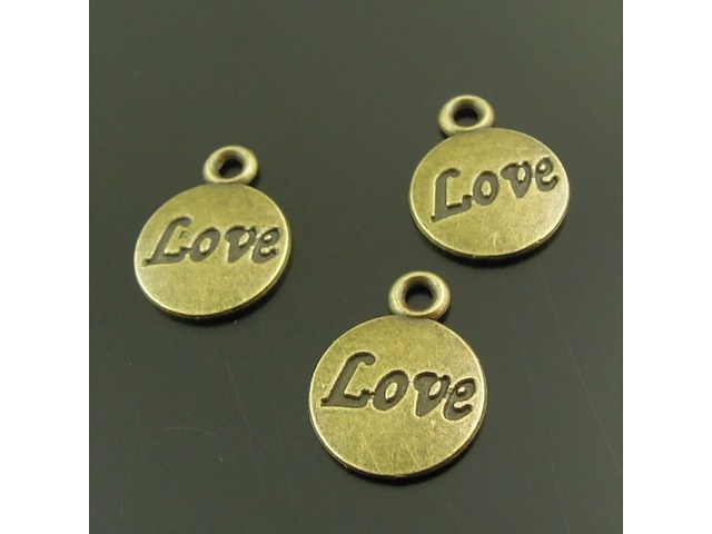 Privezak boje bronze love 15x12mm