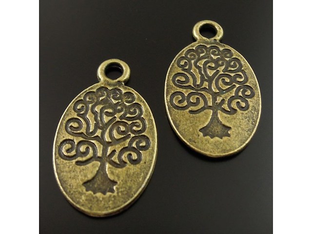 Privezak boje bronze drvo života Klimt 25x15mm