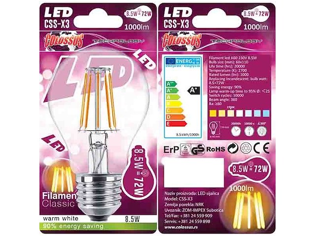 Colossus Filament LED sijalica E27 CSS-X3