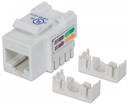 INT Cat 5 Keystone Jack, UTP, White, Punch-down