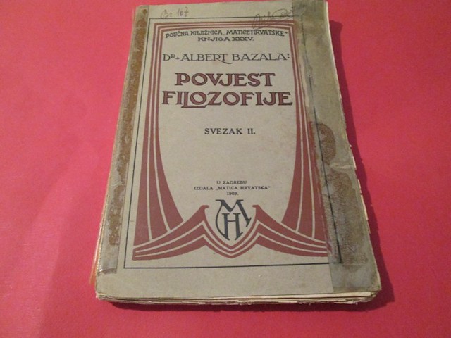 POVIJEST FILOZOFIJE II  Albert Bazala (1909)