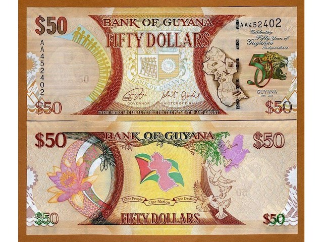 GVAJANA 50$ (2016) UNC - KOMEMORATIVNA