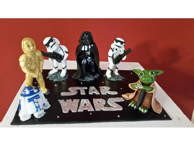 ukrasi za torte Star wars na postolju sa 6 figura
