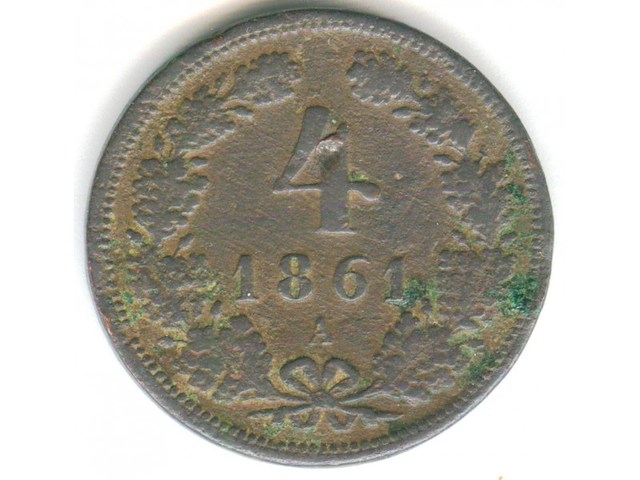 Austrija 4 kreuzera 1861 A