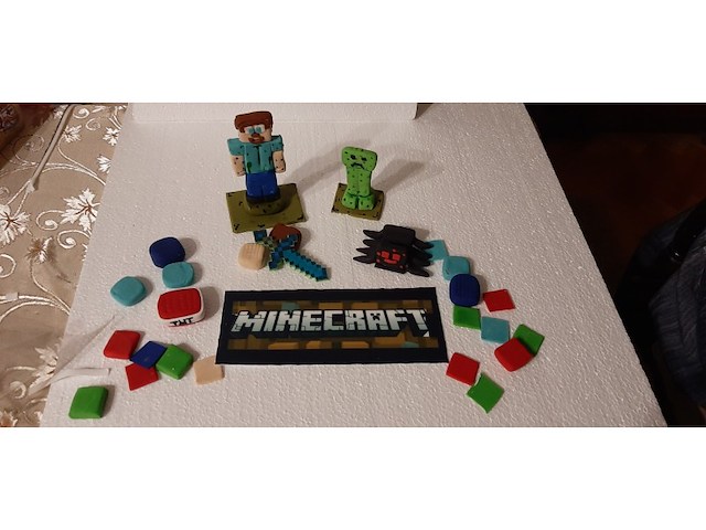 ukrasi za torte Minecrafts komplet figura sa natpisom