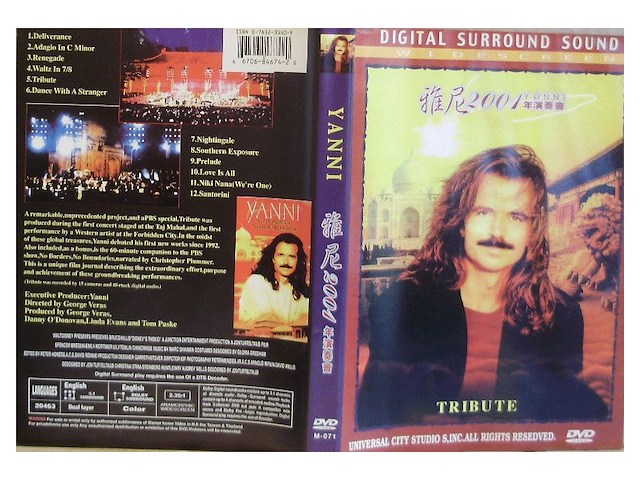 YANNI - TRIBUTE 2001 - DVD