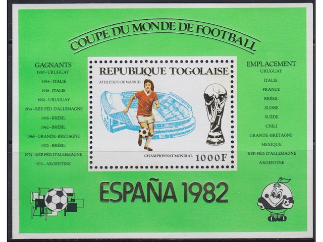 Togo 1981 Espana `82 Stadion Atletiko Madrida, čisto **