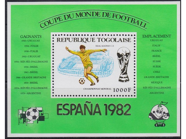 Togo 1981 Espana `82 Stadion Real Madrida blok, čisto**