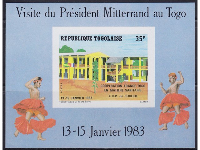 Togo 1983 Poseta Fransoa Miterana blok, čisto (**)