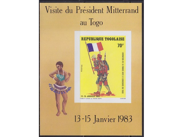 Togo 1983 Poseta Fransoa Miterana blok, čisto (**)