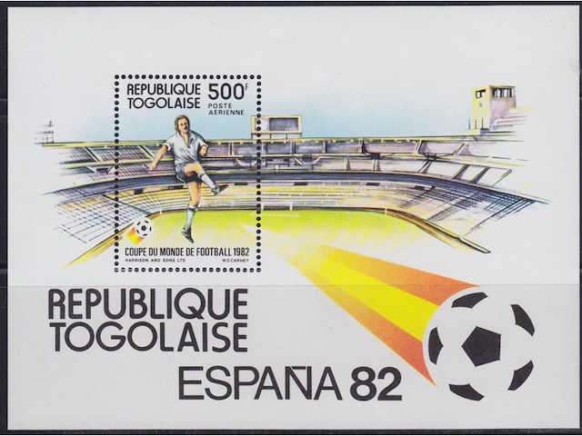 Togo 1982 Espana `82 Fudbal blok, čisto (**)