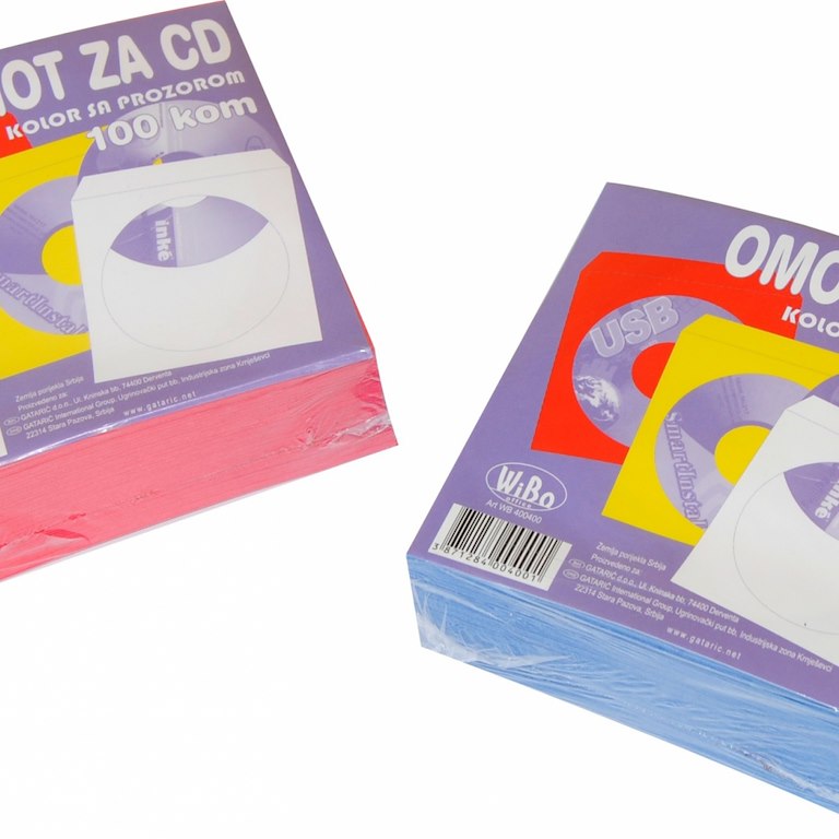 Koverat za CD, razne boje sa prozorom