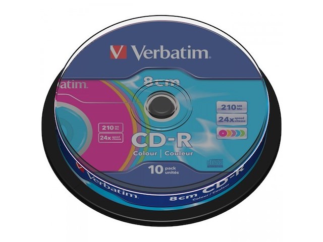 VERBATIM CD-R 8CM 210MB COLOUR (10 praznih diskova)